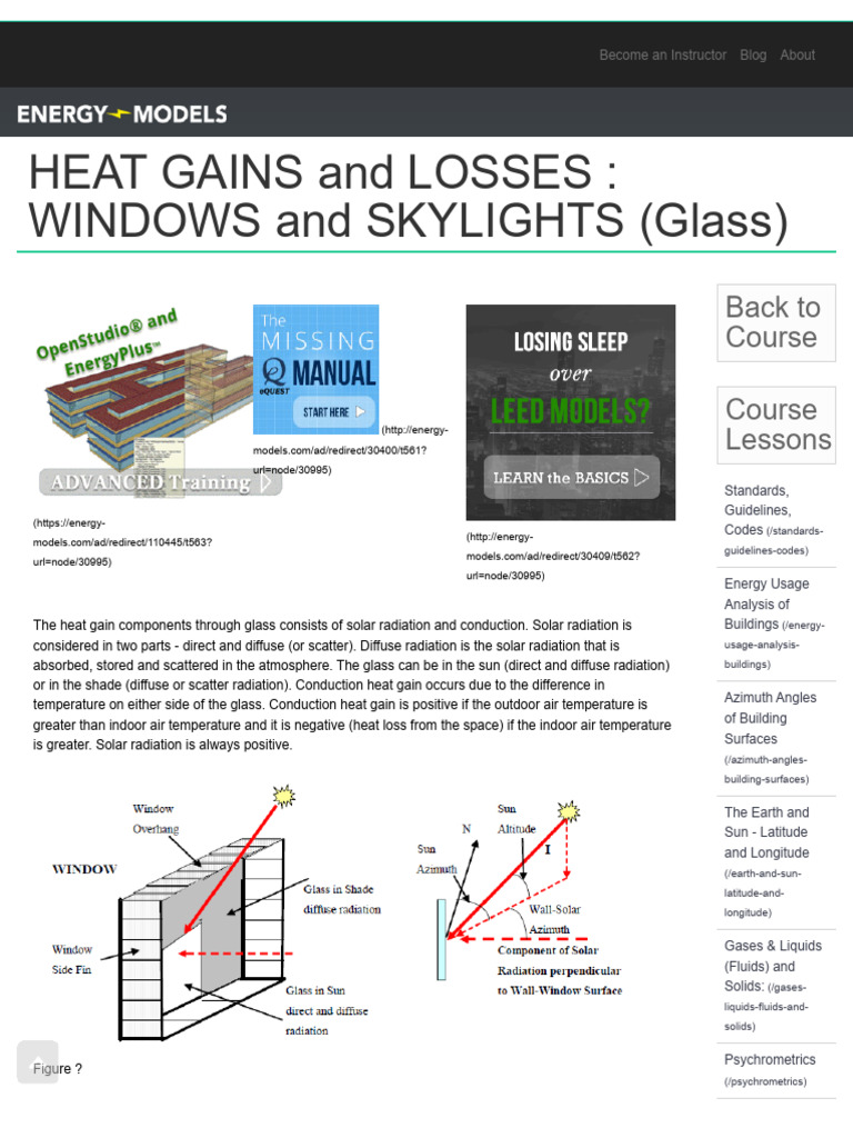 Heat Gain Analysis for Windows and Glass | PDF | Heat Transfer ...