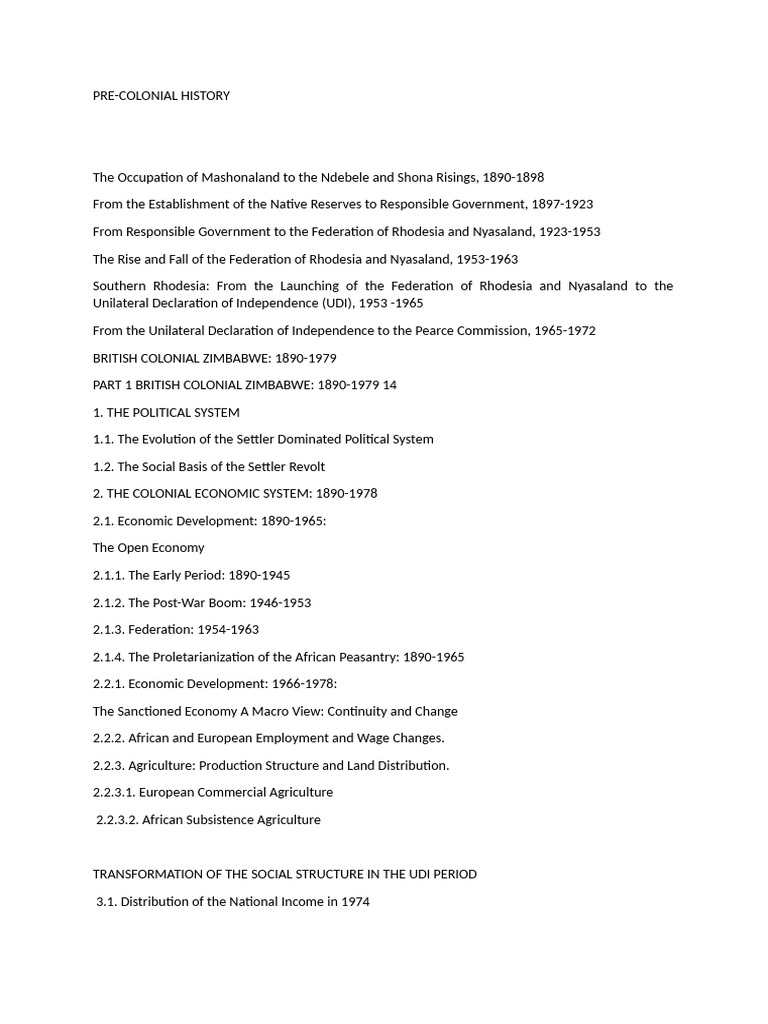History of Zimbabwe: Key Eras Explained | PDF | Zimbabwe | Socialism