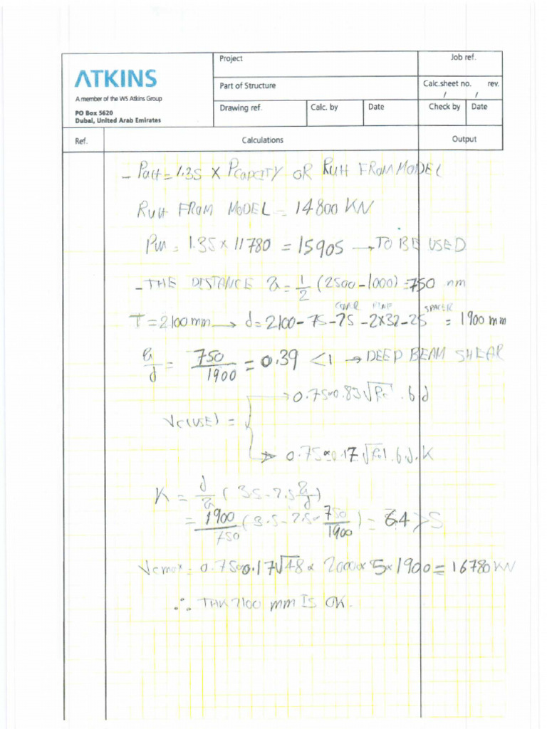 One Way Shear Pile Cap Atkins | PDF