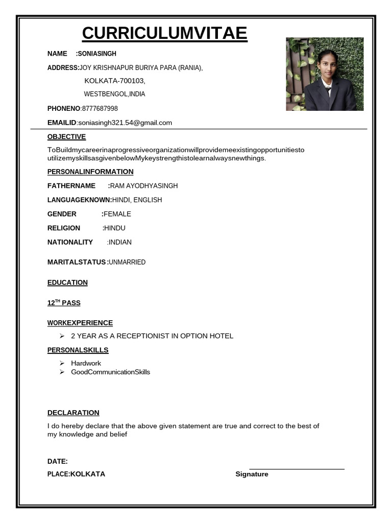 Curriculum Vitae New Aadhya | PDF