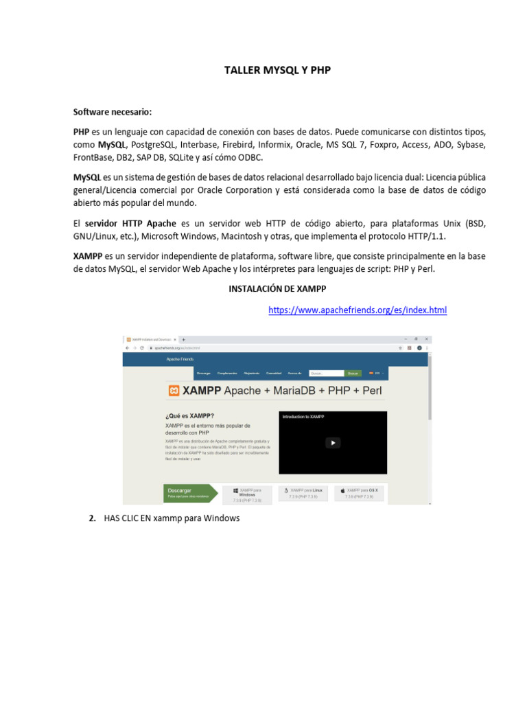 Taller Mysql y PHP | PDF | Mi sql | Php