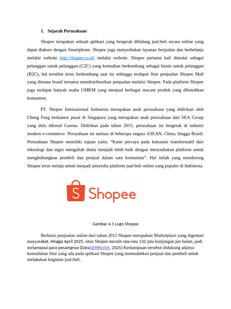 Sejarah Perusahaan Shopee | PDF