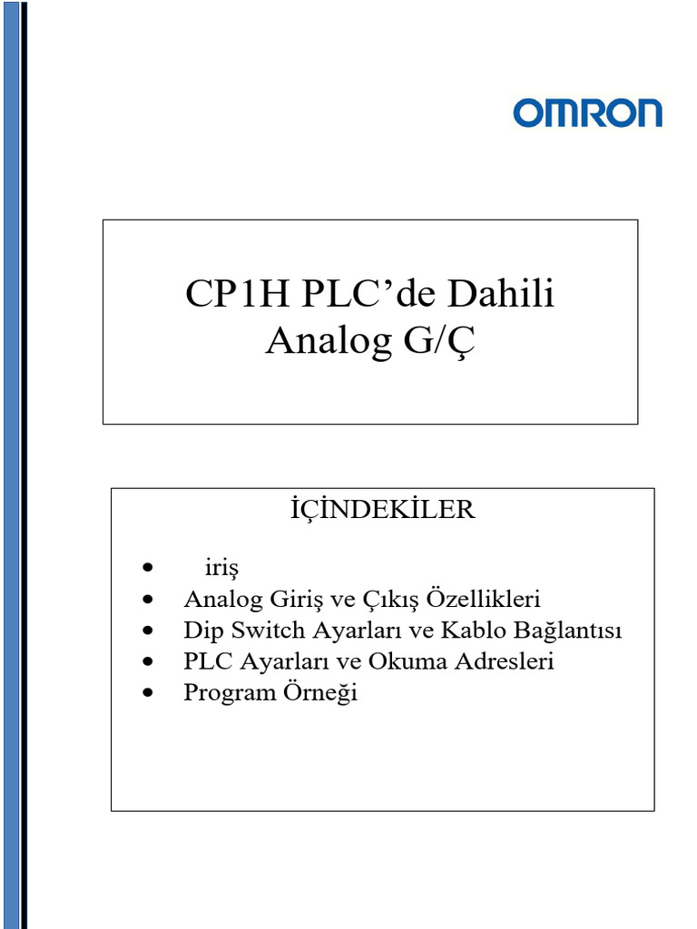 CP1H PLC Dahili Analog GC | PDF