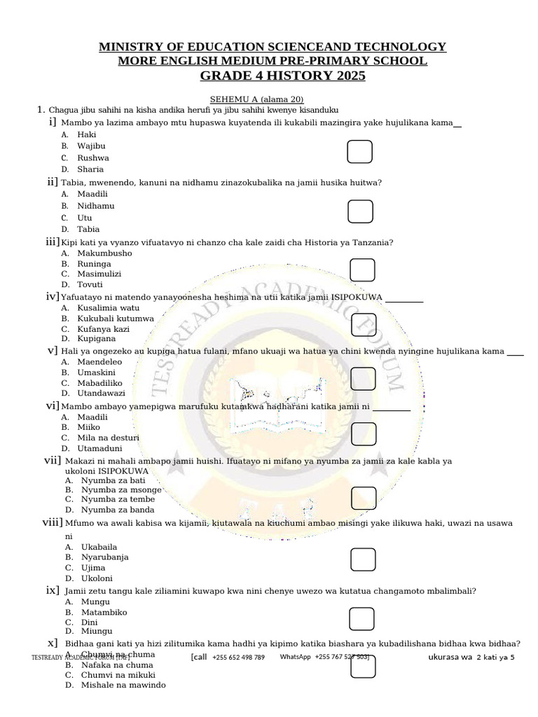 Taf-Hist STD 4 | PDF