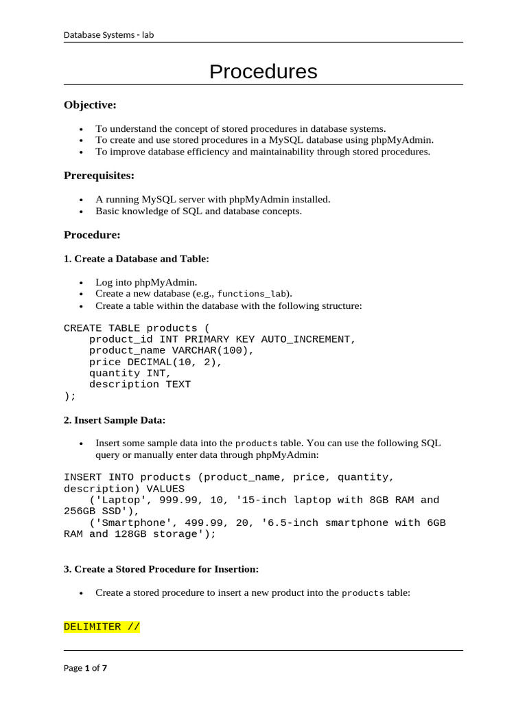 Procedures and Triggers | PDF | Databases | Sql