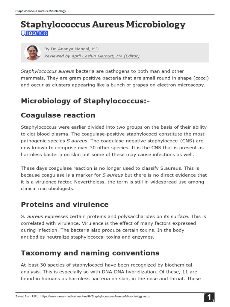 Staphylococcus Aureus Microbiology | PDF | Staphylococcus | Staphylococcus Aureus