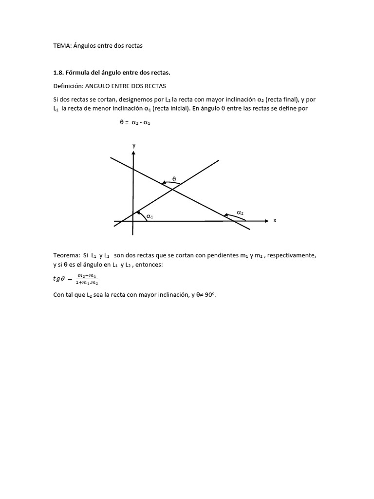 CLASE 4 Ángulos Entre Dos Rectas | PDF