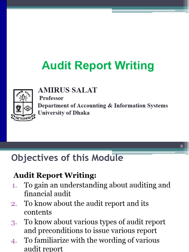 Audit Chapter 3 - Audit Report | PDF | Auditor's Report | Audit