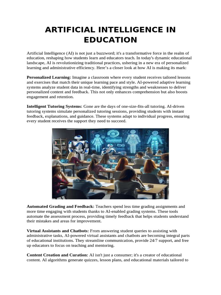 AI Transforming Education Today | PDF | Learning | Cognition