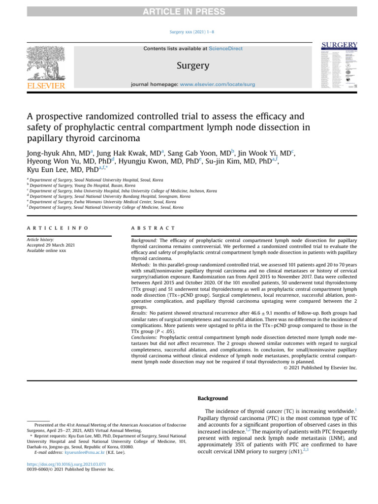 Prospective RCT Diseksi Lymph Node | PDF | Medicine | Neoplasms