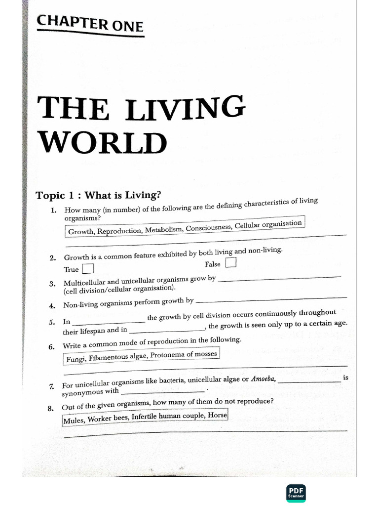 DPP1 - The Living World | PDF