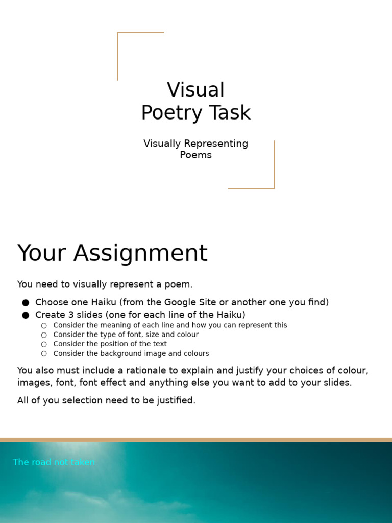 Visual Poetry Assignment: Haiku Representation | PDF
