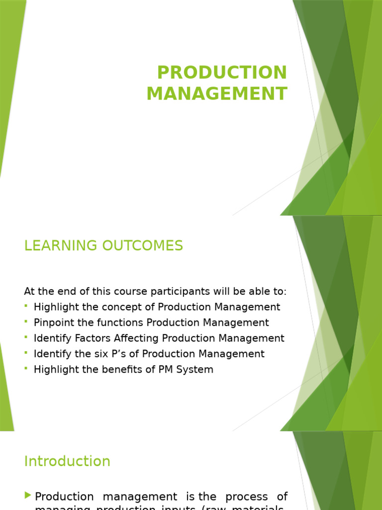 Essentials of Production Management | PDF | Employee Retention | Lean ...