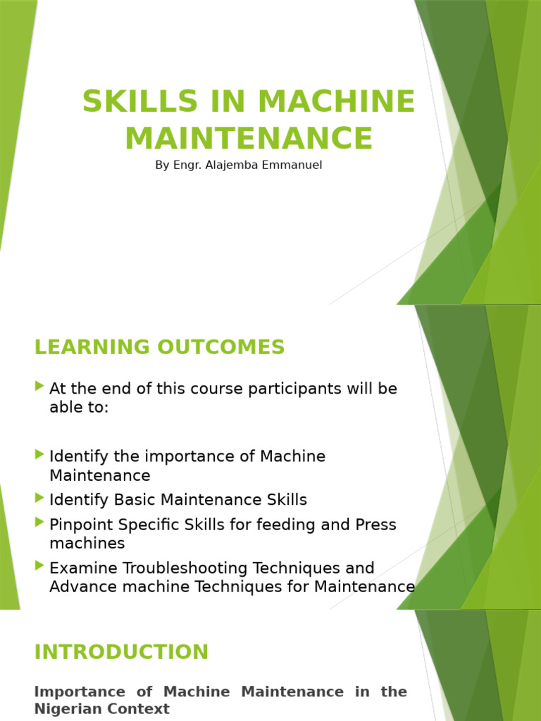 Essential Skills for Machine Maintenance | PDF | Troubleshooting | Safety
