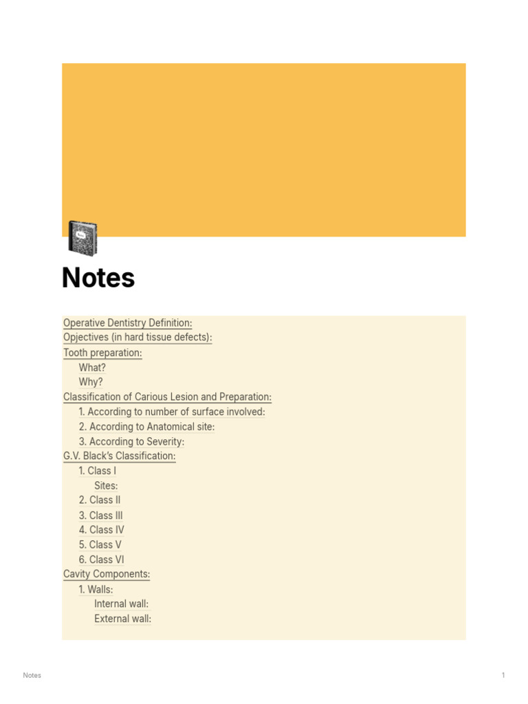 Notes | PDF | Tooth Enamel | Dentistry