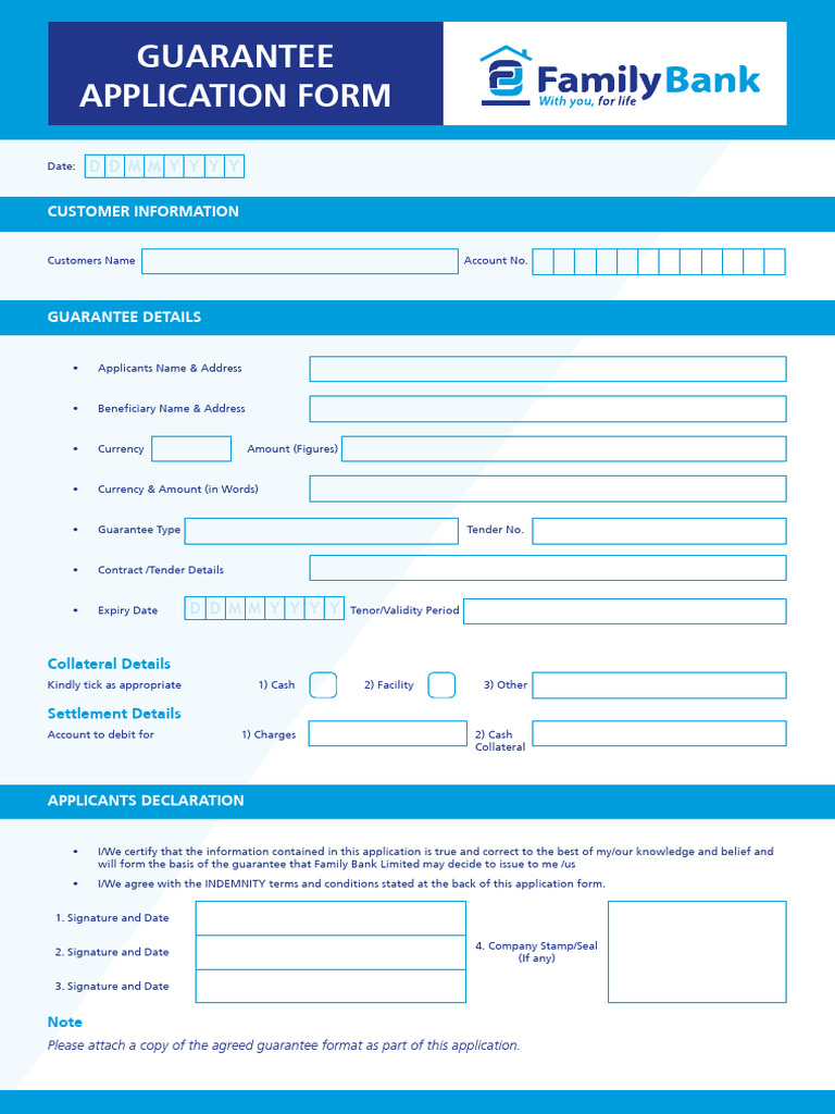 Guarantee Application Form | PDF | Guarantee | Indemnity