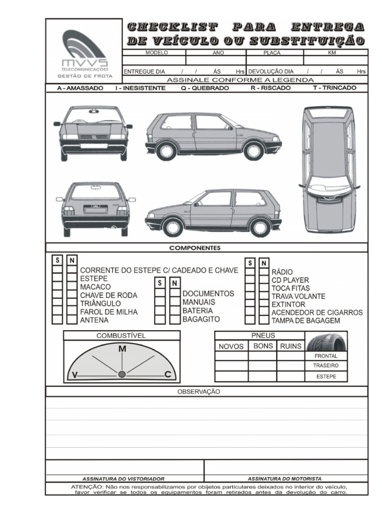 Novo de Checklist (Modelo) | PDF