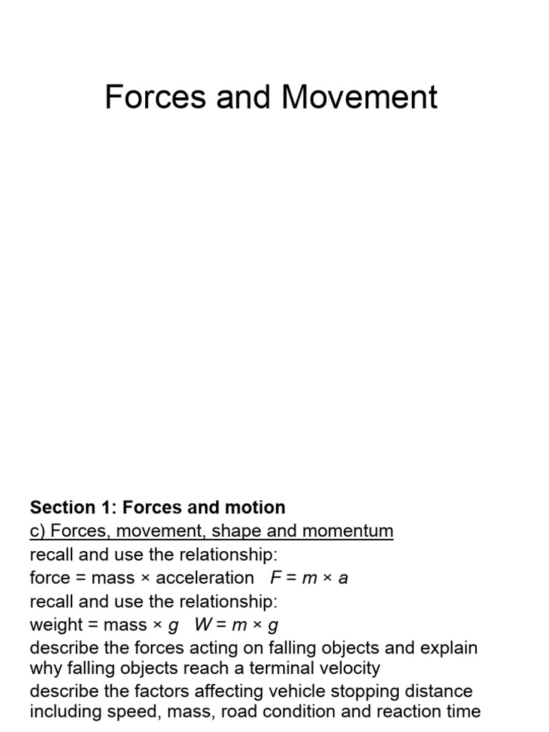 Forces and Movement | PDF | Weight | Force