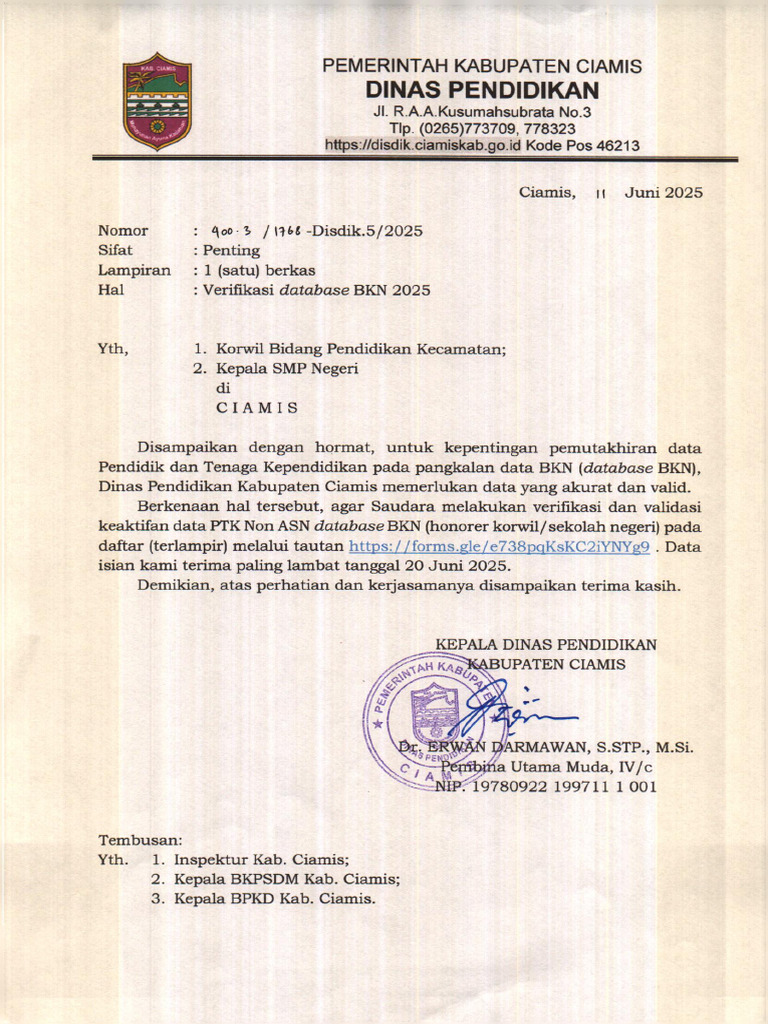 Verifikasi Database BKN | PDF