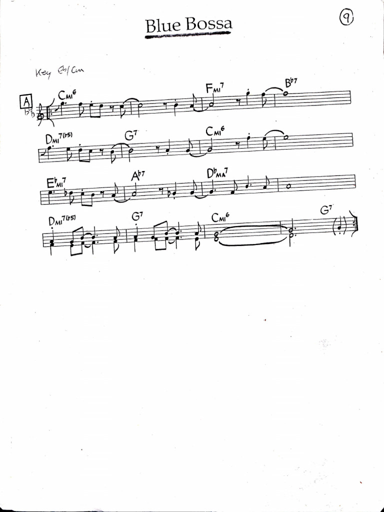 Blue Bossa Bass Clef | PDF