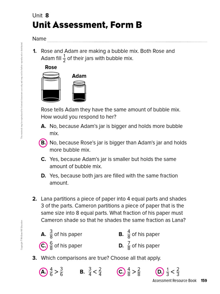 Unit Assessment, Form B: Rose Adam | PDF