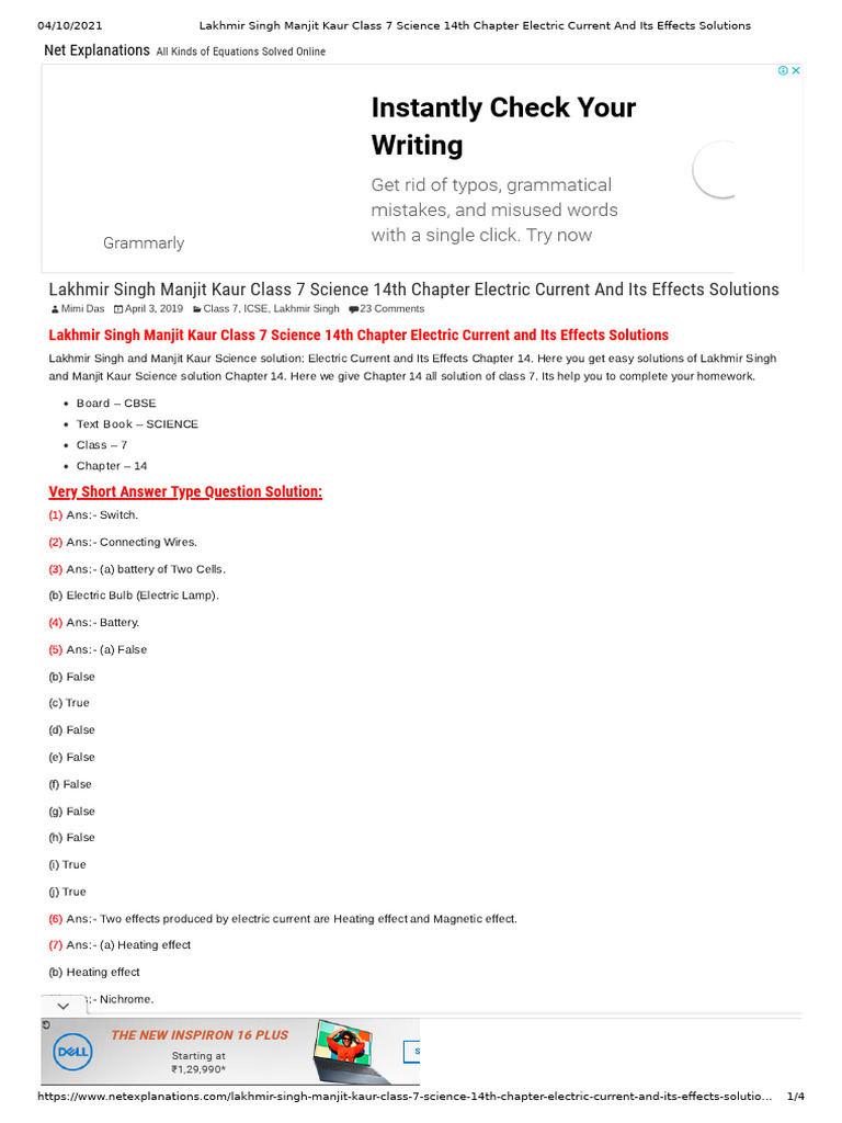 Lakhmir Singh Manjit Kaur Class 7 | PDF | Incandescent Light Bulb | Fuse (Electrical)