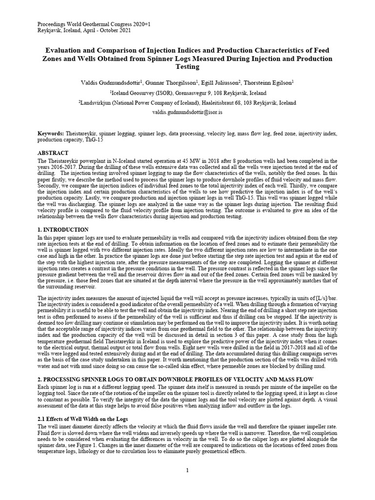 Geothermal - Paper - Injectivity Index - 22070 | PDF | Flow Measurement ...