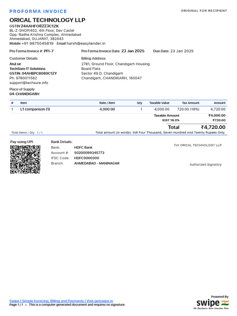 TechSure IT Solutions (Pro Forma Invoice) | PDF
