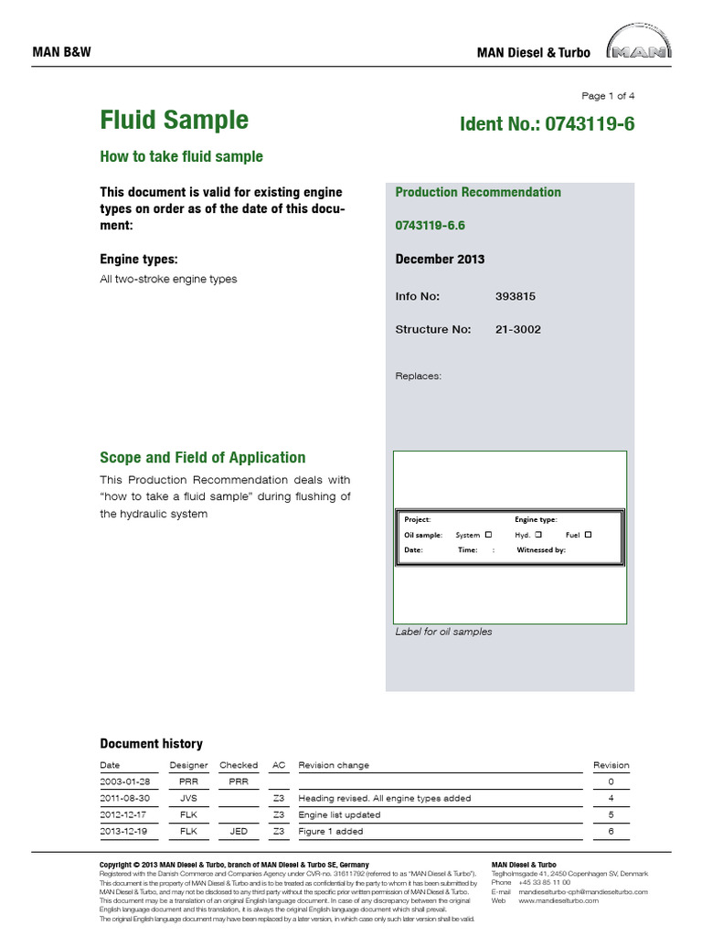 Hydraulic Fluid Sampling Procedure | PDF | Valve | Mechanical Engineering