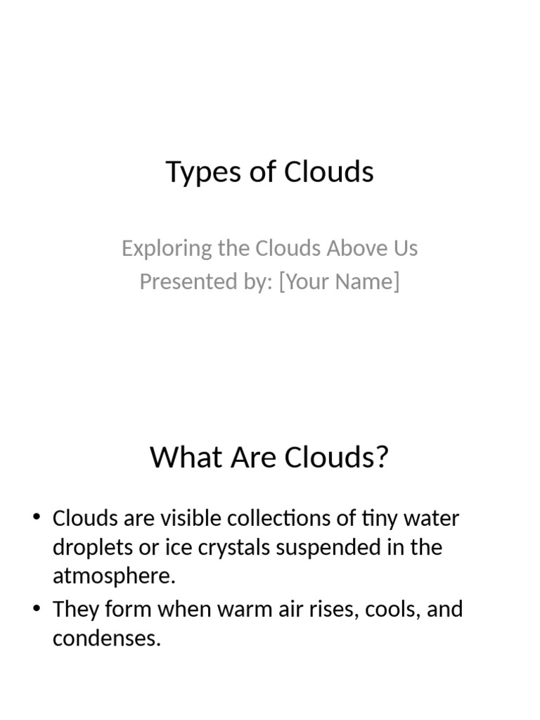 Types of Clouds Presentation | PDF