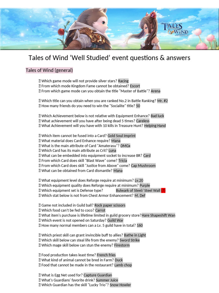 Tales of Wind Event Q&A Guide | PDF | Cthulhu Mythos | Egyptian Mythology