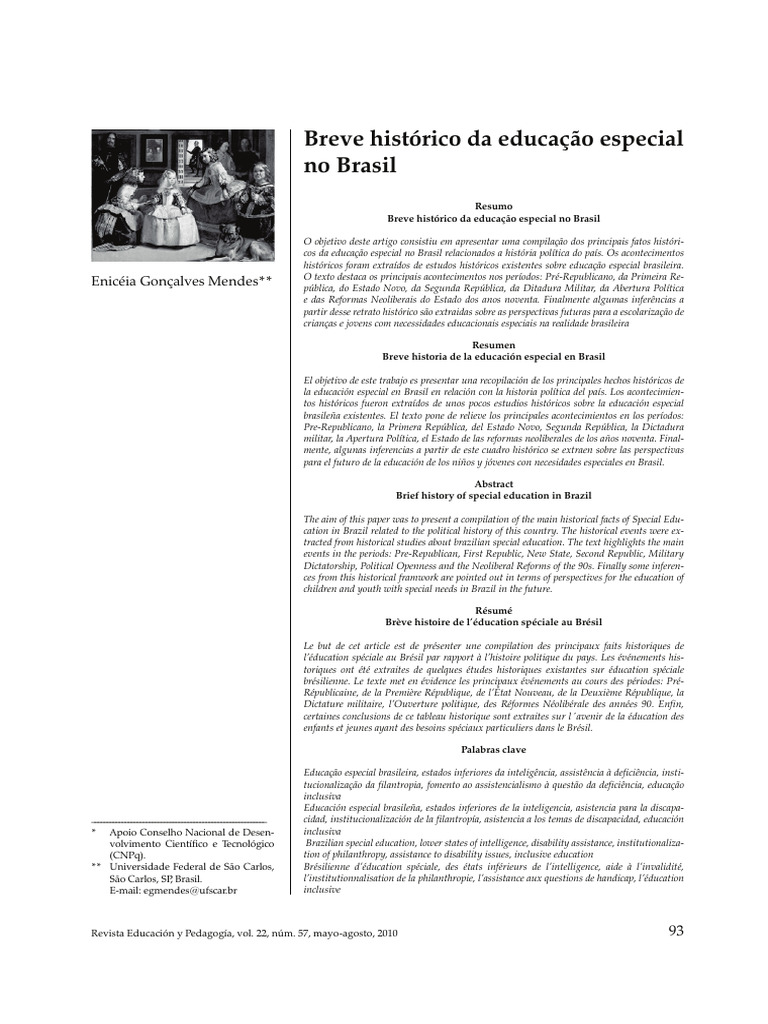 História da Educação Especial no Brasil | PDF