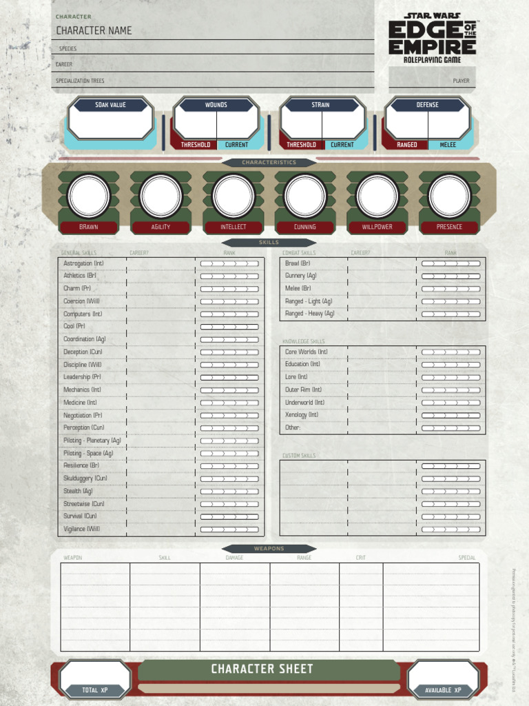 ESSWE02EN-DLC Character-Sheet FILLABLE | PDF | Gaming