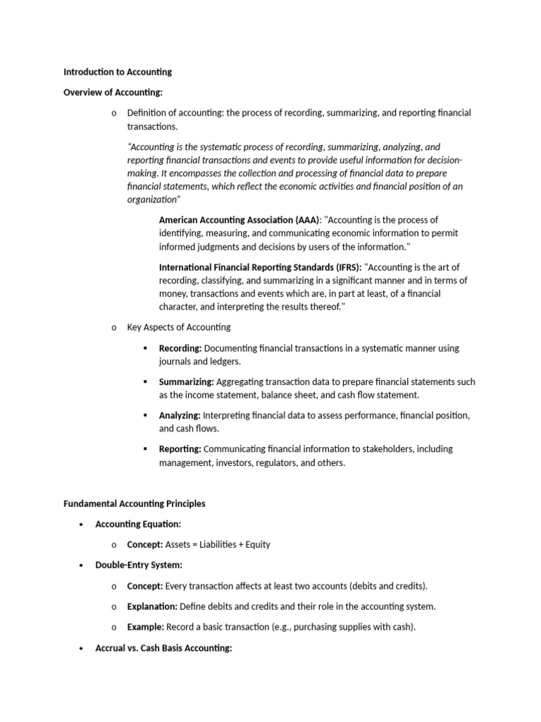 Introduction to Accounting Basics | PDF | Debits And Credits | Expense