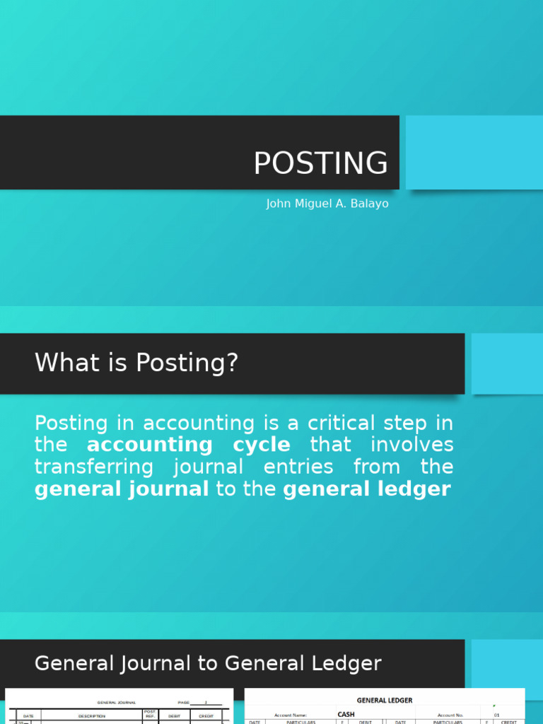 Understanding the Posting Process in Accounting | PDF