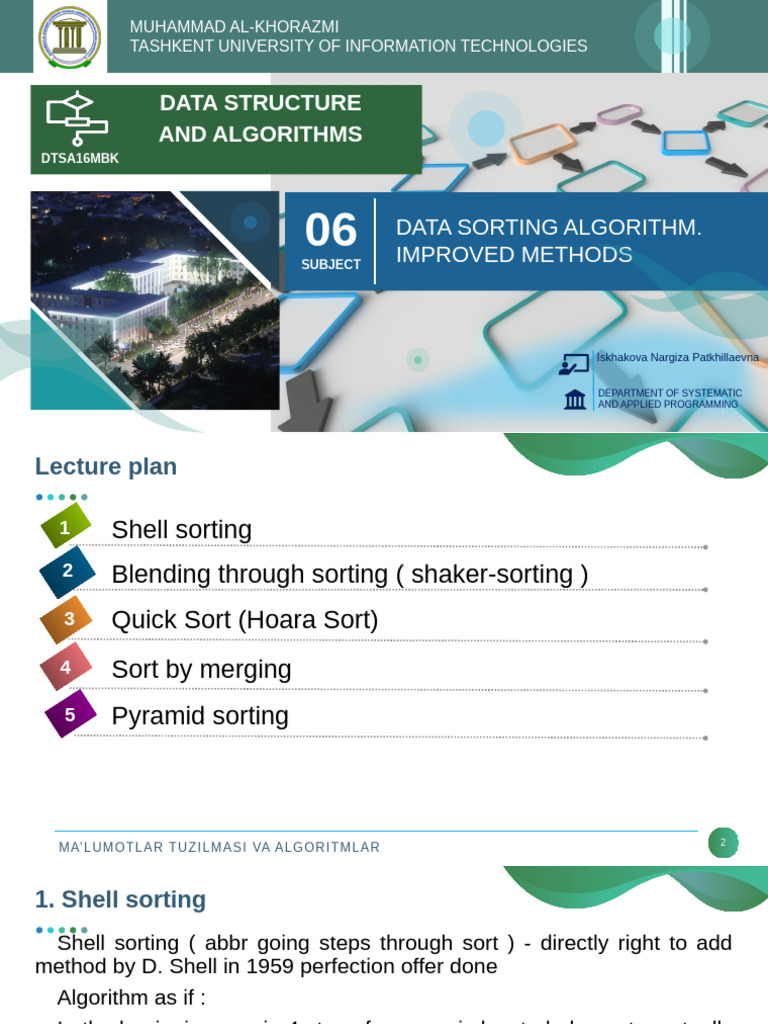 +++6-Data Sorting Algorithm. Improved Methods | PDF | Theoretical Computer Science | Computer ...