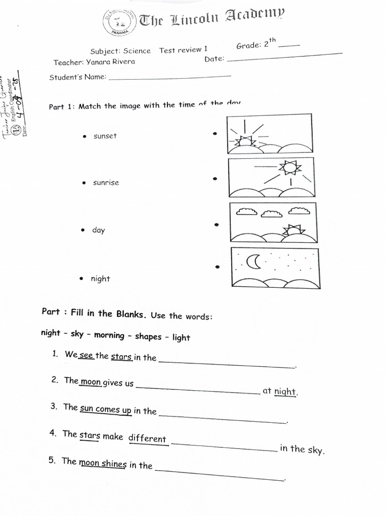 2nd Science Test Review | PDF