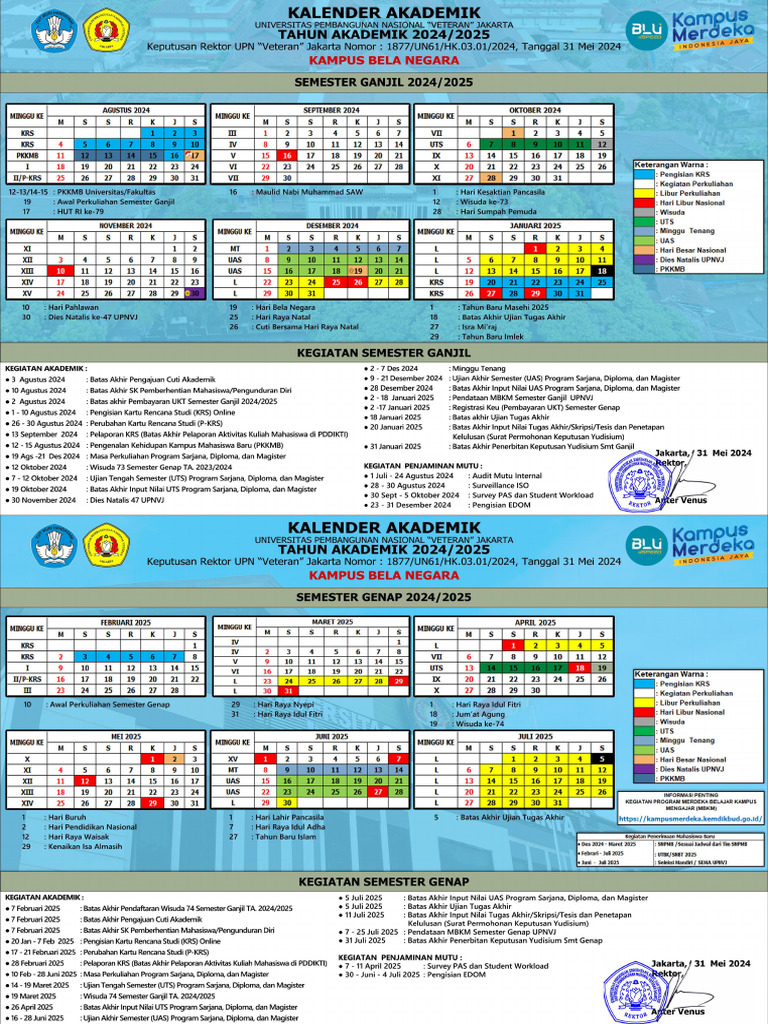 Kalender Akademik 2024-2025 (Cap Dan TTD) | PDF