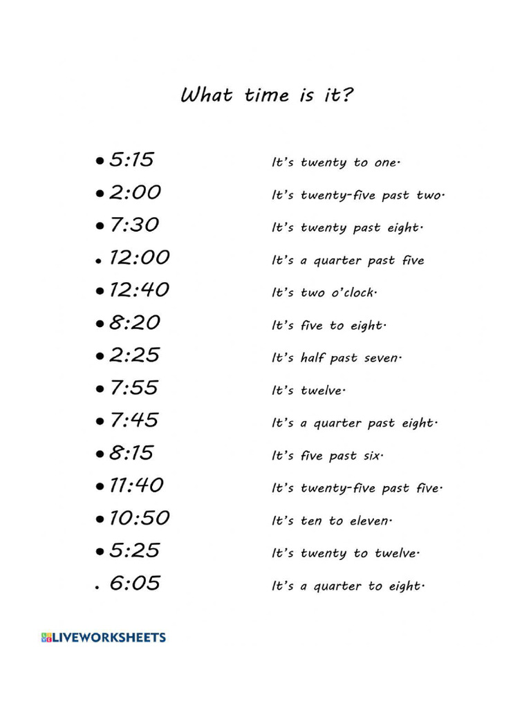 Telling Time 3 | PDF