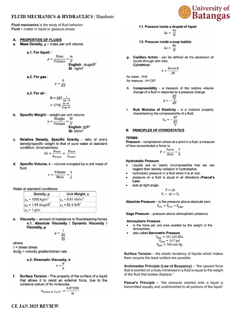 2025 Fluids Hydrau Module Problem Set | PDF | Pressure | Fluid Dynamics