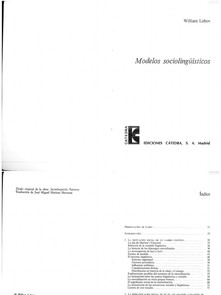 William Labov - Modelos Sociolinguisticos (Completo) | PDF