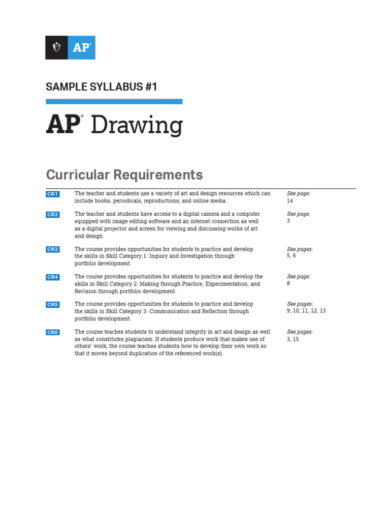 MAR 4488 AP Drawing Sample Syllabus 1 P4 ADA v0.1 | PDF | Drawing | Image