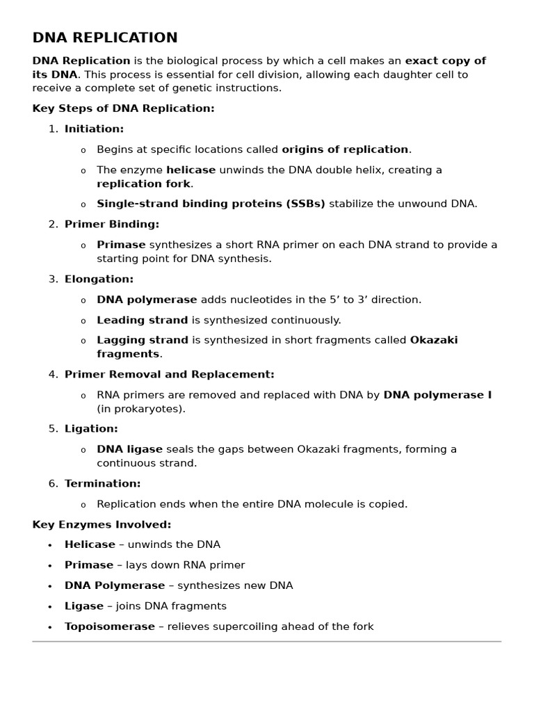 Dna Replication 20.5.2025 | PDF | Dna Replication | Primer (Molecular Biology)