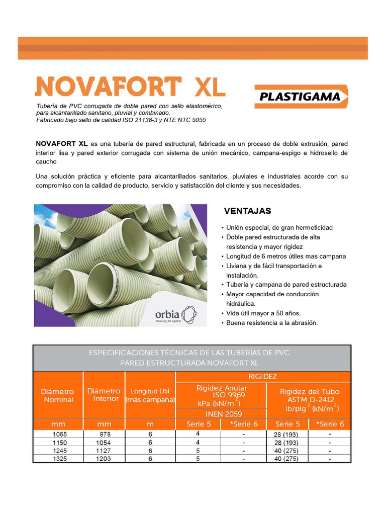 Tuberia Novafort XL | PDF