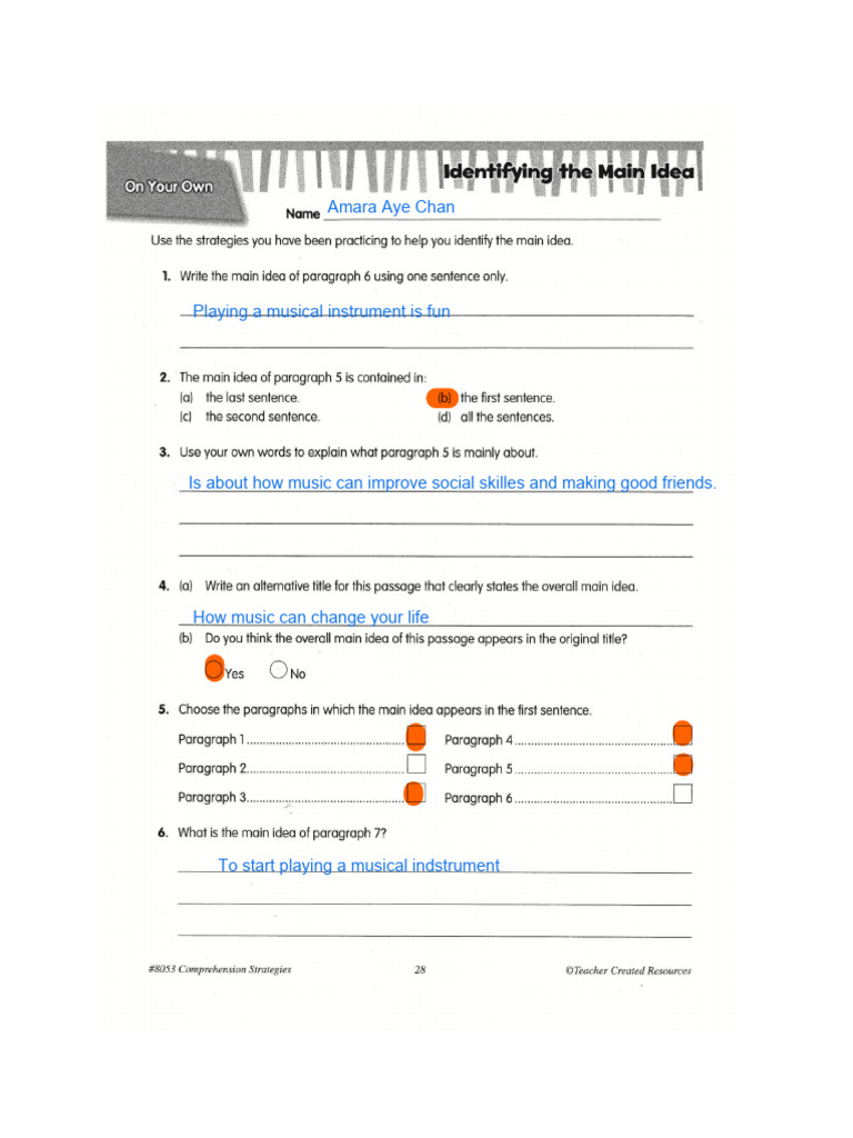 Finding The Main Idea - AAC | PDF