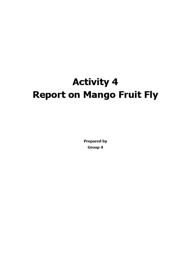 Mango Fruit Fly Life Cycle Study | PDF | Fly | Pest (Organism)