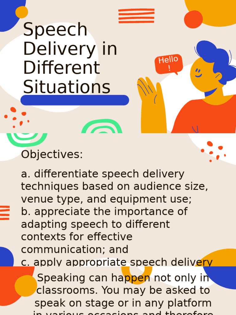 Adapting Speech Delivery Techniques | PDF | Conversation | Learning