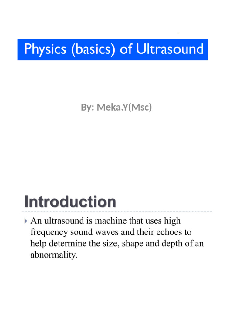 Introduction to Ultrasound Basics | PDF
