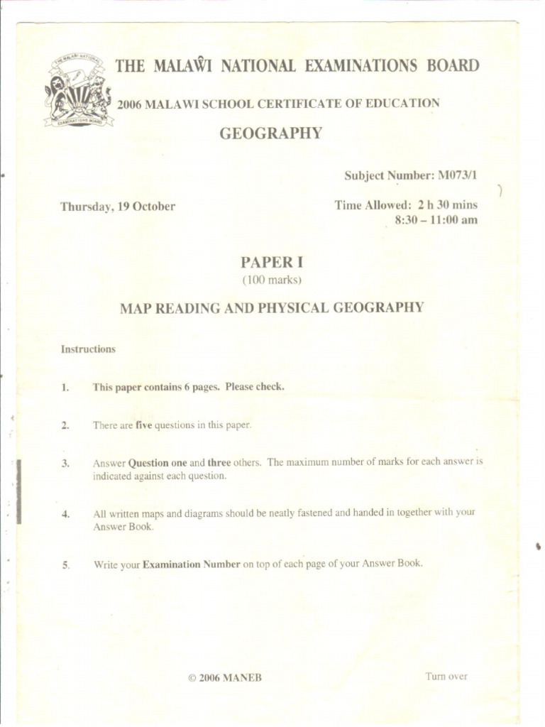 2006 Geography p1 1 | PDF
