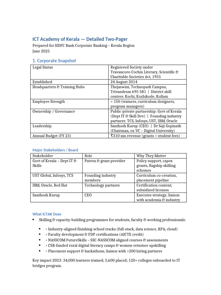 ICTAK TwoPager WalletShare June2025 | PDF | Economies